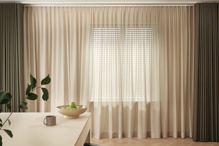 Swiss pleat curtains