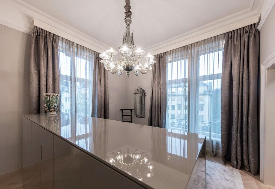 Swiss pleat curtains